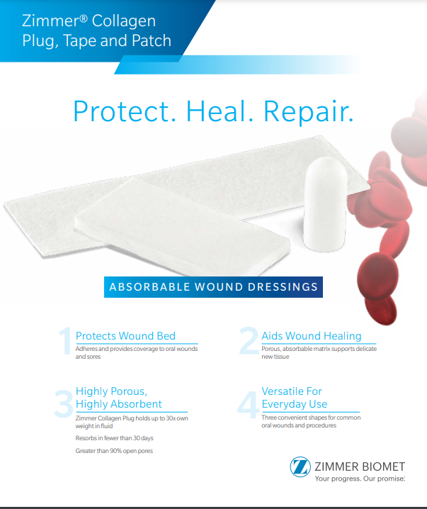 Zimmer Collagen Patch, 20 x 40 x 3 mm, 10 stk.